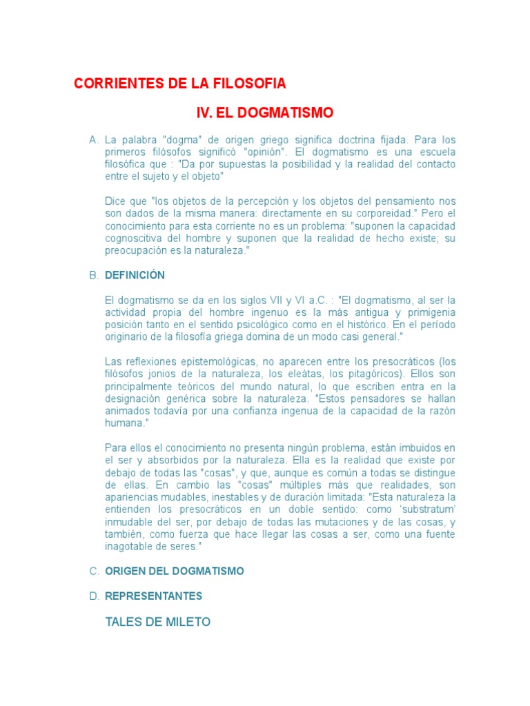 EL-DOGMATISMO-Y-SUS-REPRESENTANTES.docx | Relativismo | Verdad