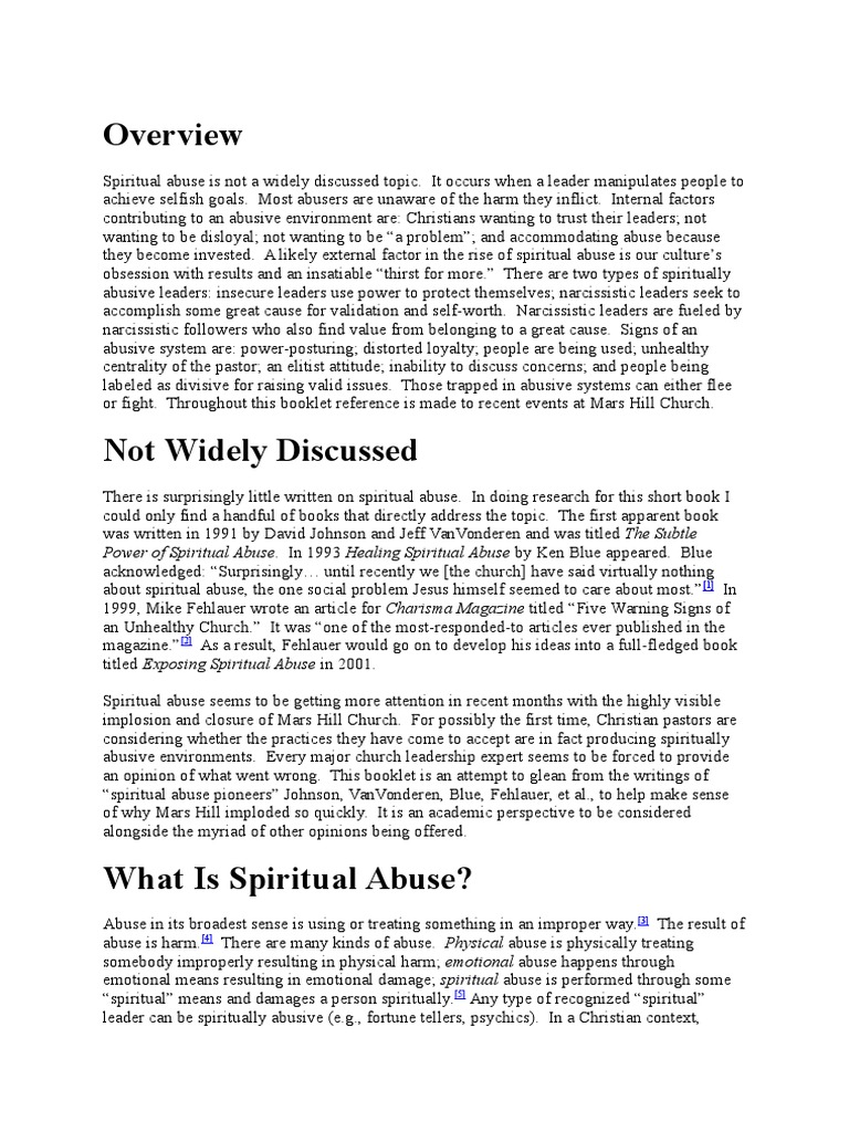 Understanding Spiritual Abuse Dynamics | PDF | Abusive Behaviour | Society