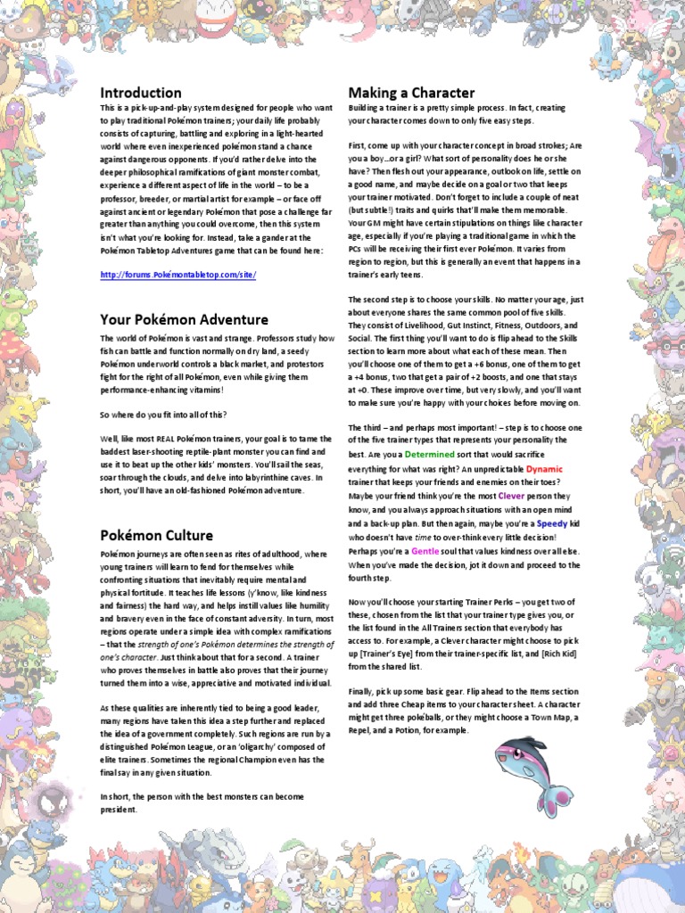 Pokemon TTRPG | PDF | Pokémon | Video Games