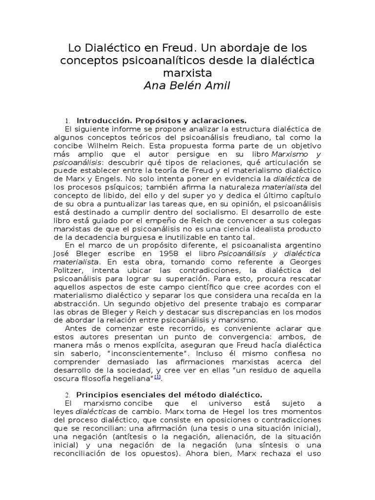 Freud y la Dialéctica Marxista | PDF | Psicoanálisis | Dialéctico