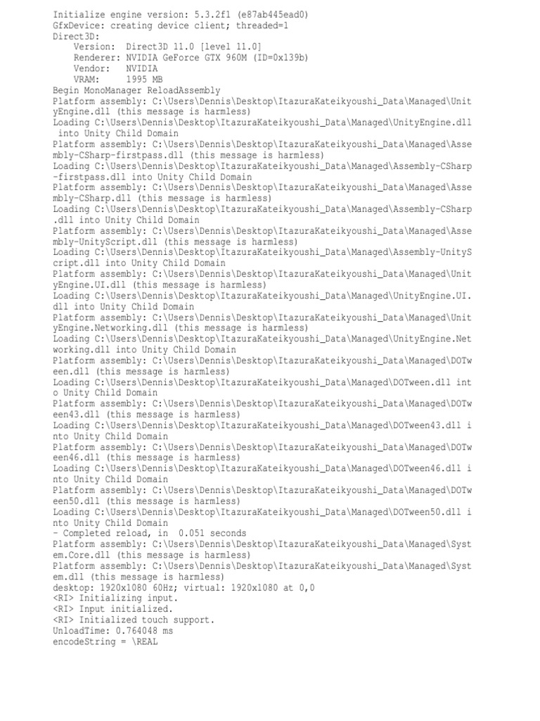 Output Log | PDF | Computer Graphics | Software