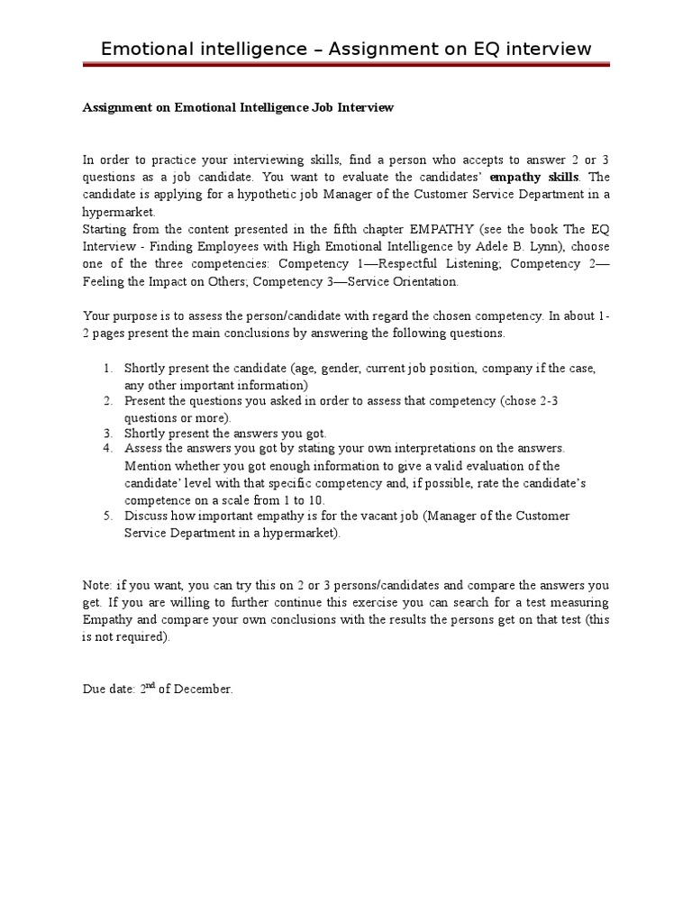 Assessing Candidates' Empathy Skills through Job Interviews: An ...