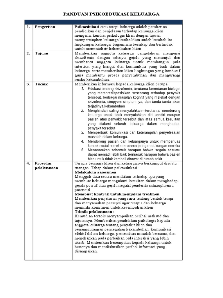 Panduan Psikoedukasi | PDF