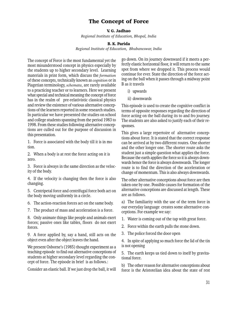 Concept of Force | Download Free PDF | Force | Mass