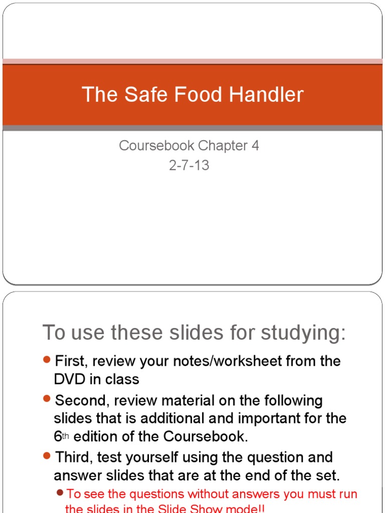 Safe Food Handler | PDF | Hygiene | Foodborne Illness