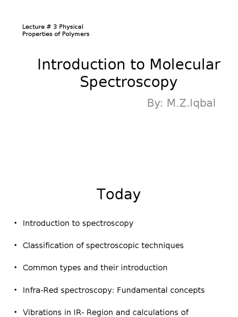 Introduction to Molecular Spectroscopy | PDF | Spectroscopy ...