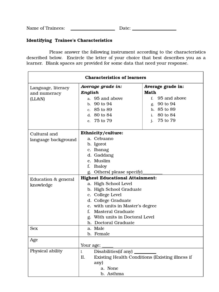 1 Identifyng Learners Characteristics | PDF