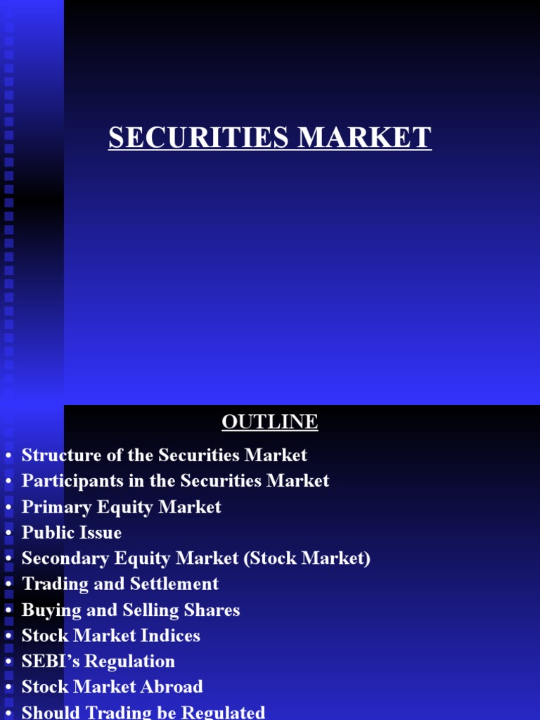 Securities Market | PDF | Securities (Finance) | Order (Exchange)
