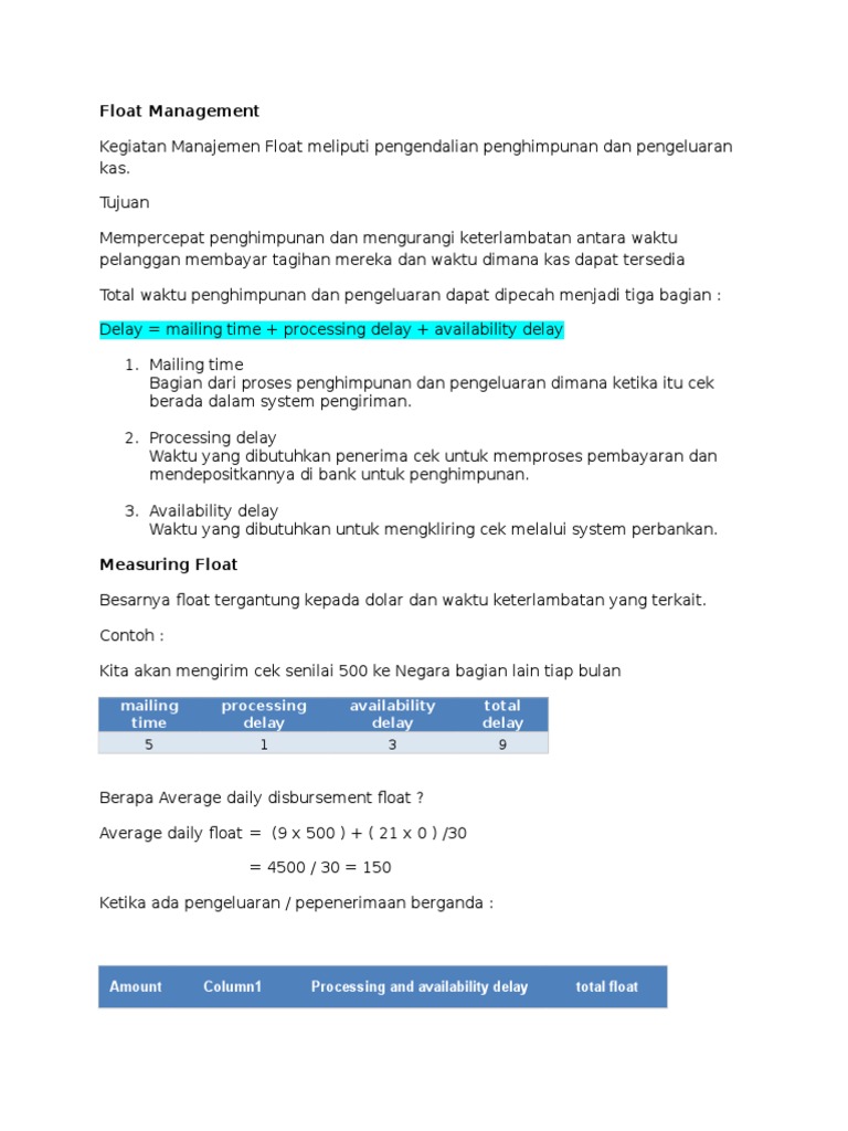 Float Management Amin | PDF