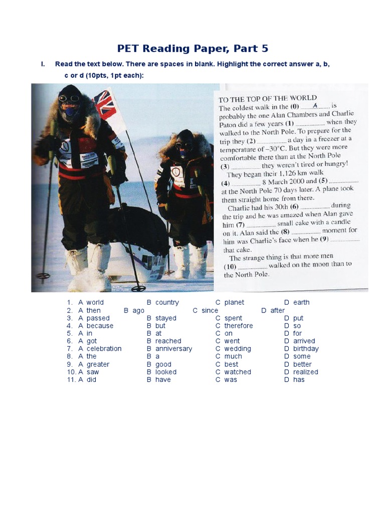 Pet Reading Part 5 Ex 2 | PDF