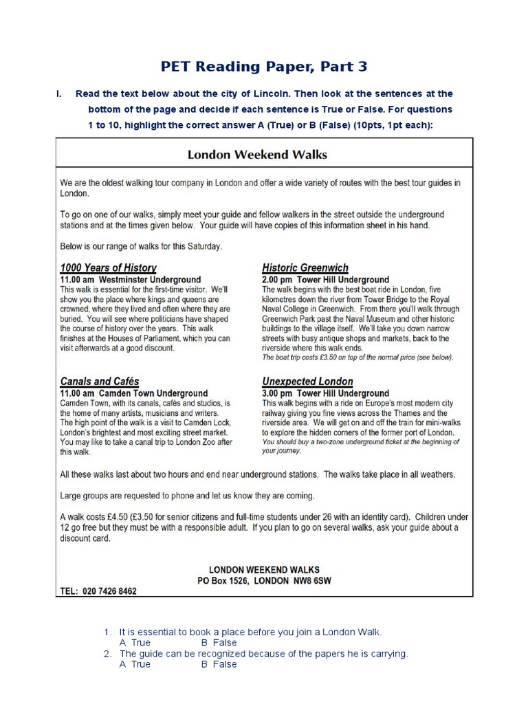 Pet Reading Part 3 Ex 2 | PDF