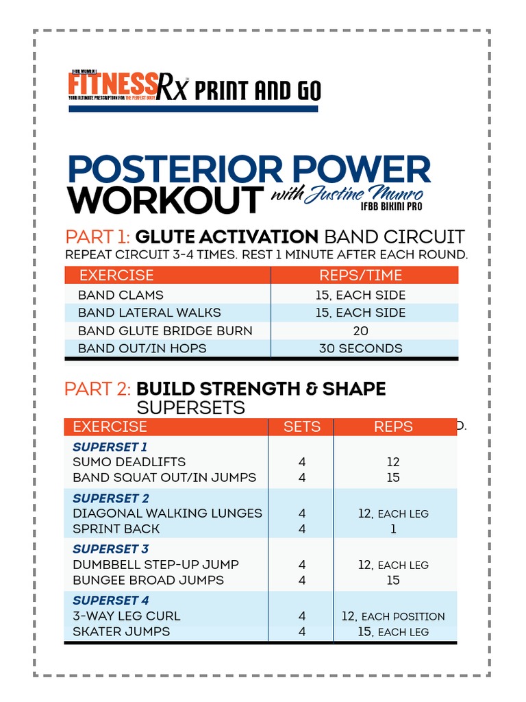 Posterior Power Workout Chart | PDF