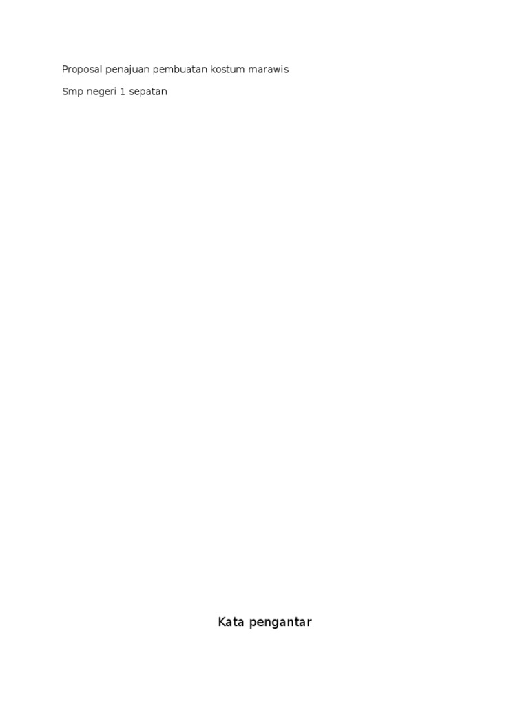 Proposal Penajuan Pembuatan Kostum Marawis | PDF
