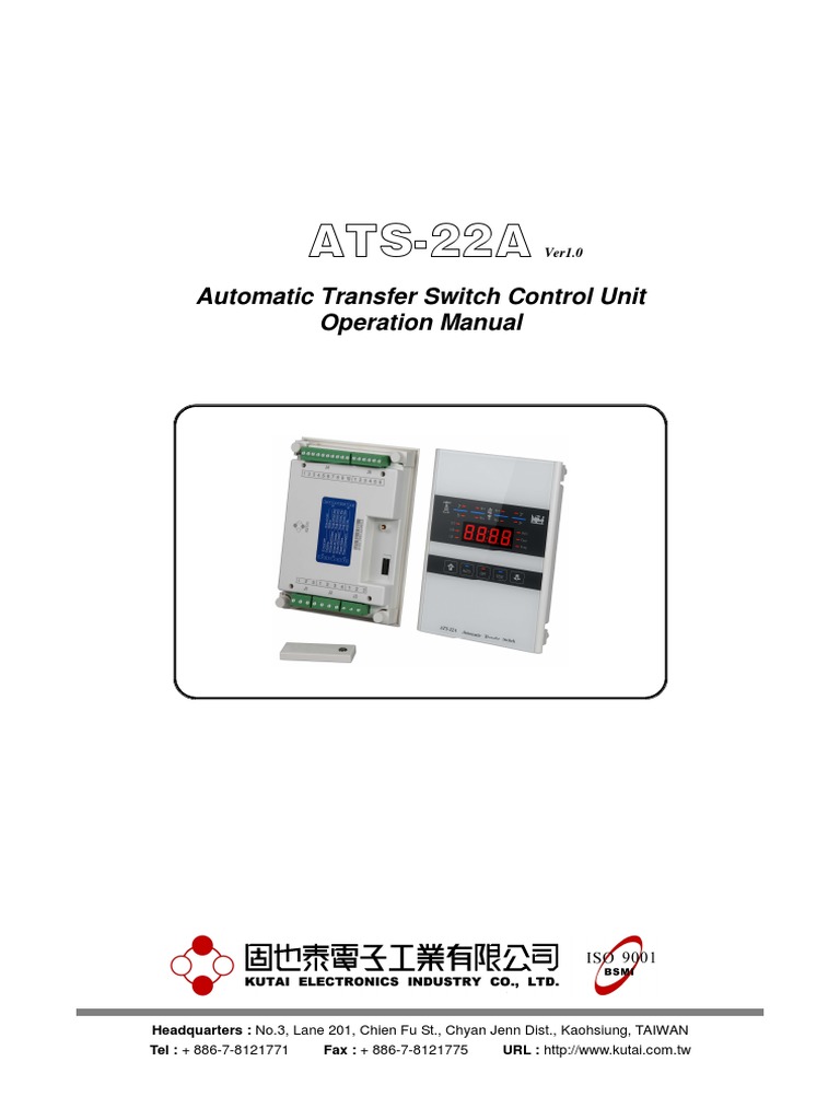 Ats 22a Manual en | PDF | Light Emitting Diode | Electric Generator