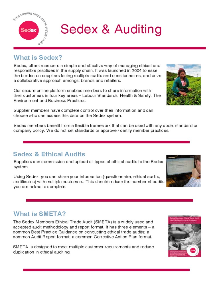 Auditing Factsheet SEDEX | PDF | Audit | Supply Chain