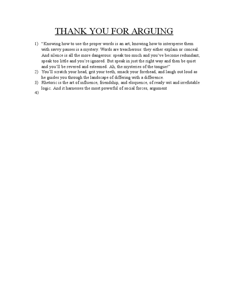 Thankyou For Arguing | PDF