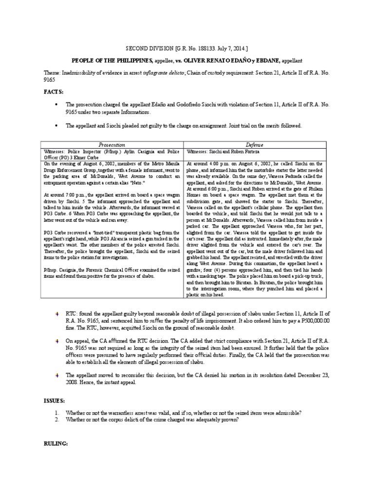 People vs. Edano | PDF | Arrest | Police
