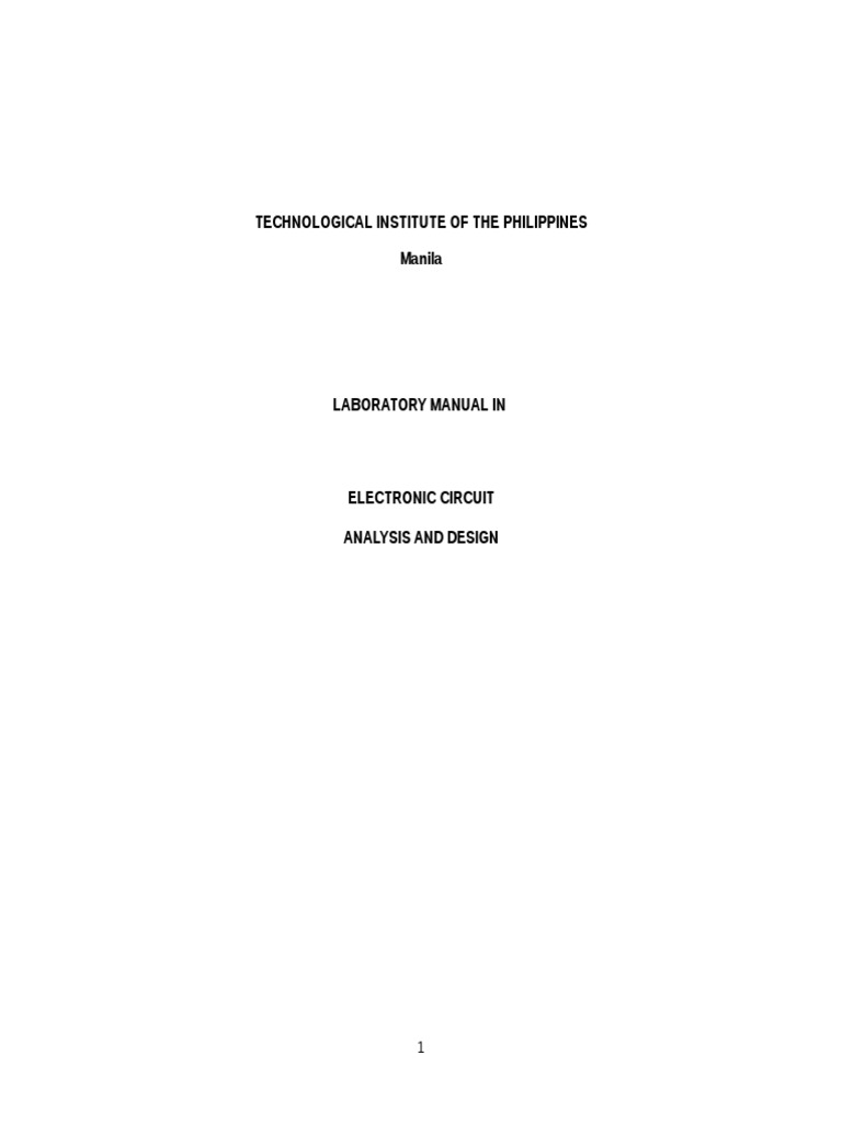 Electronics 2 Lab Manual | PDF | Amplifier | Amplitude