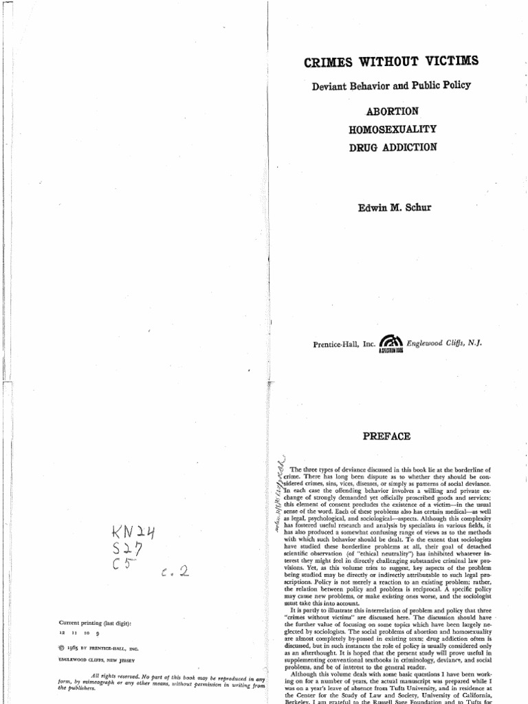 Schur, Edwin M - Crimes Without Victims | PDF
