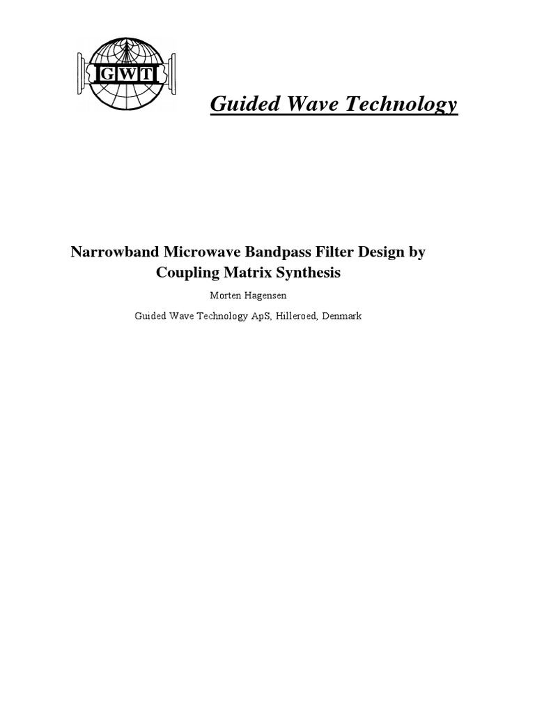 Hagensen3 - Narrowband Microwave Bandpass Filter Design by Coupling ...