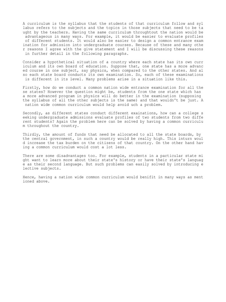 Benefits Of A National Curriculum Pdf