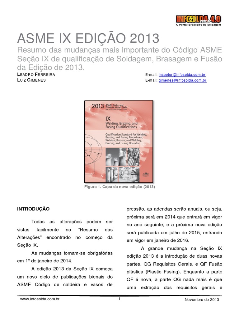 ASME-IX-EDIO-2013 Qualif de Soldagem PDF | PDF | Definição | Metais