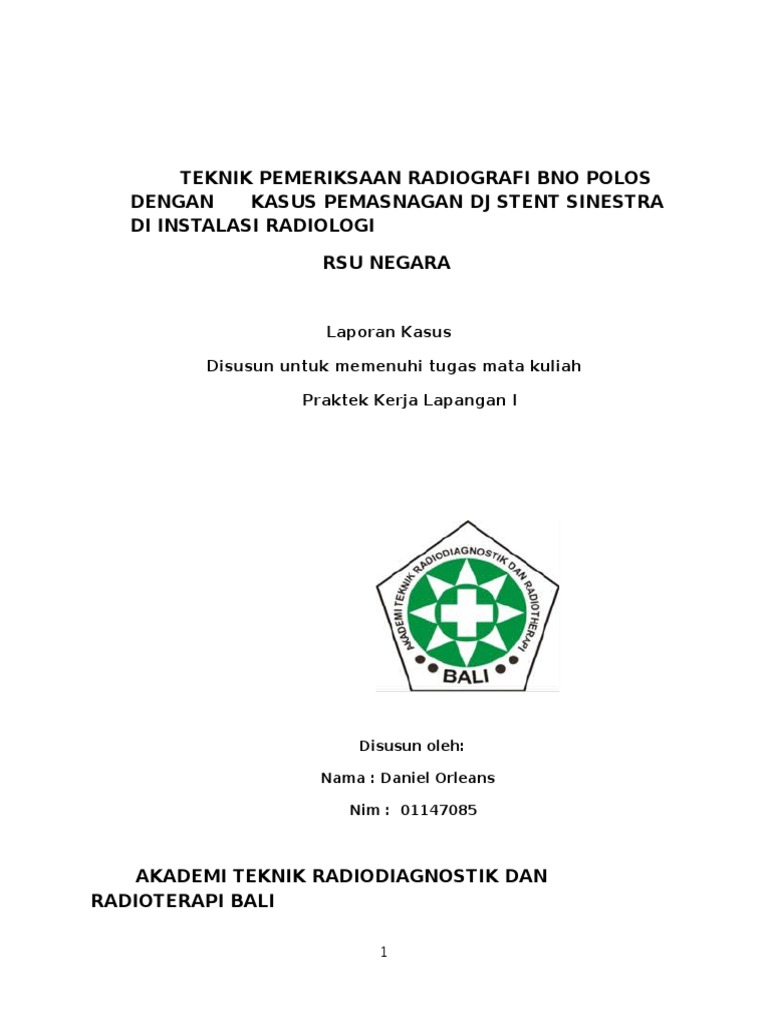 Teknik BNO Polos Pasca DJ Stent | PDF