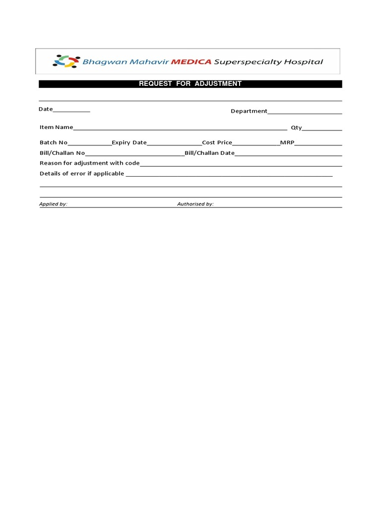 Inventory Adjustment Request Form | PDF | Business