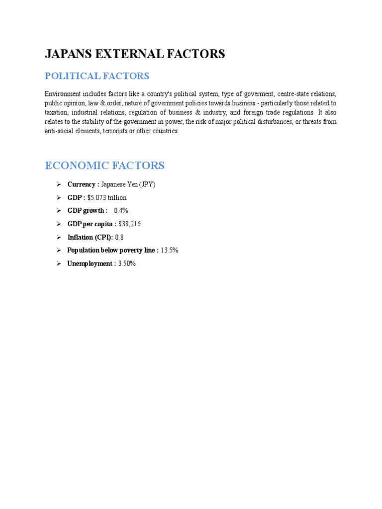 Japans External Factors | PDF | Business | Economies