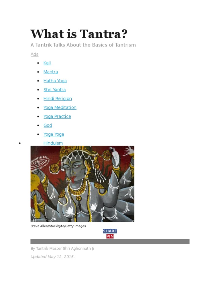 What Is Tantra?: A Tantrik Talks About The Basics of Tantrism | PDF ...