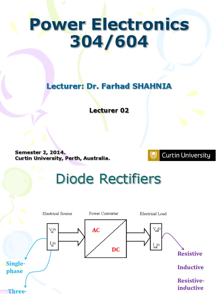 Power Electronics 304/604: Lecturer: Dr. Farhad SHAHNIA | PDF