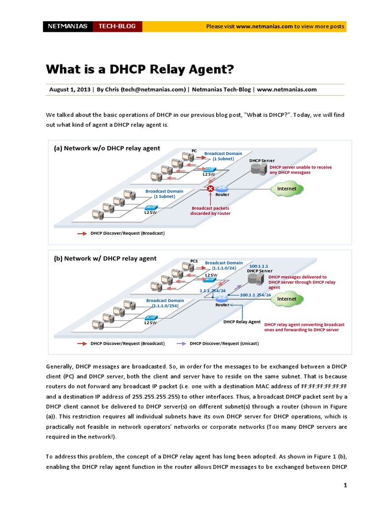 What Is A DHCP Relay Agent (En) | PDF | Router (Computing) | Digital ...