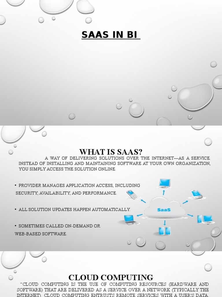 SAAS in BI | PDF | Software As A Service | Cloud Computing