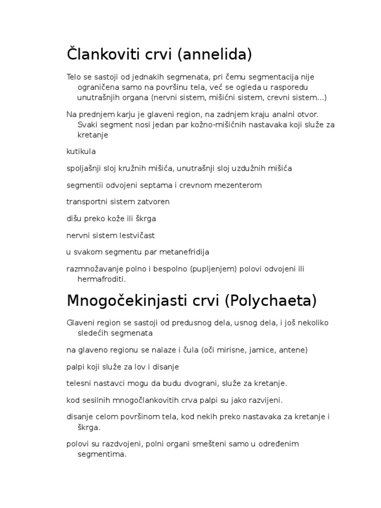 Člankoviti Crvi | PDF