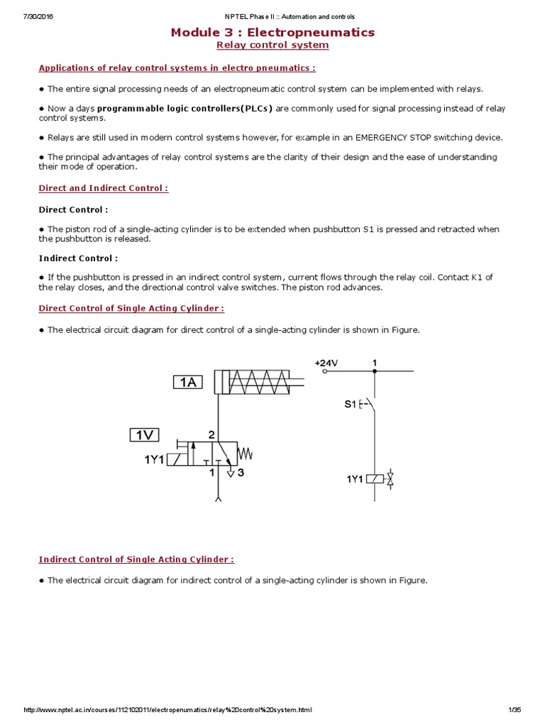 Electropneumatics - Relay Control System | PDF | Relay | Switch