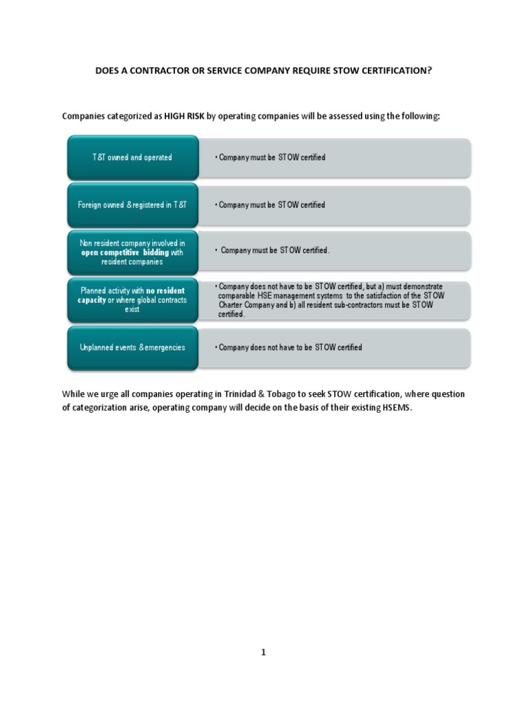 Who Needs STOW Certification | PDF