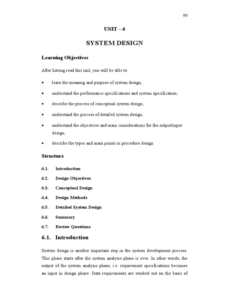 System Design: Unit - 6 | PDF | System | Specification (Technical Standard)
