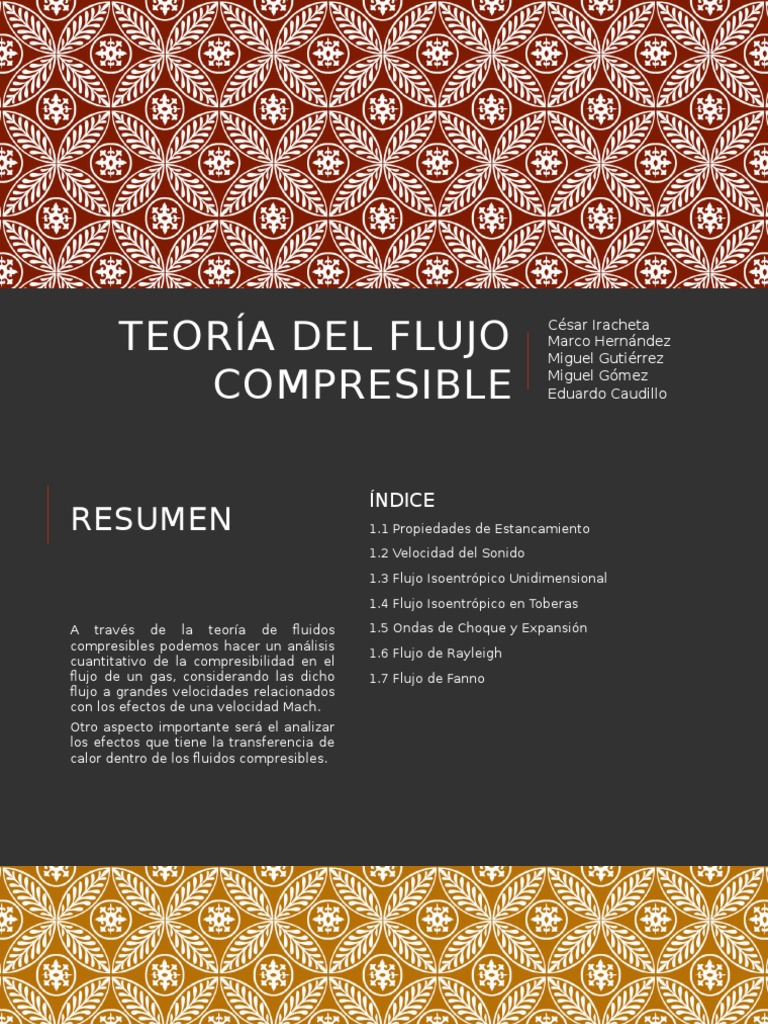 Teoría Del Flujo Compresible | PDF | Número de Mach | Mecánica de fluidos