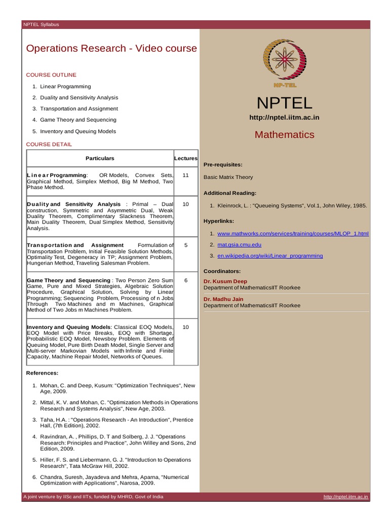 Operations Research PDF | PDF