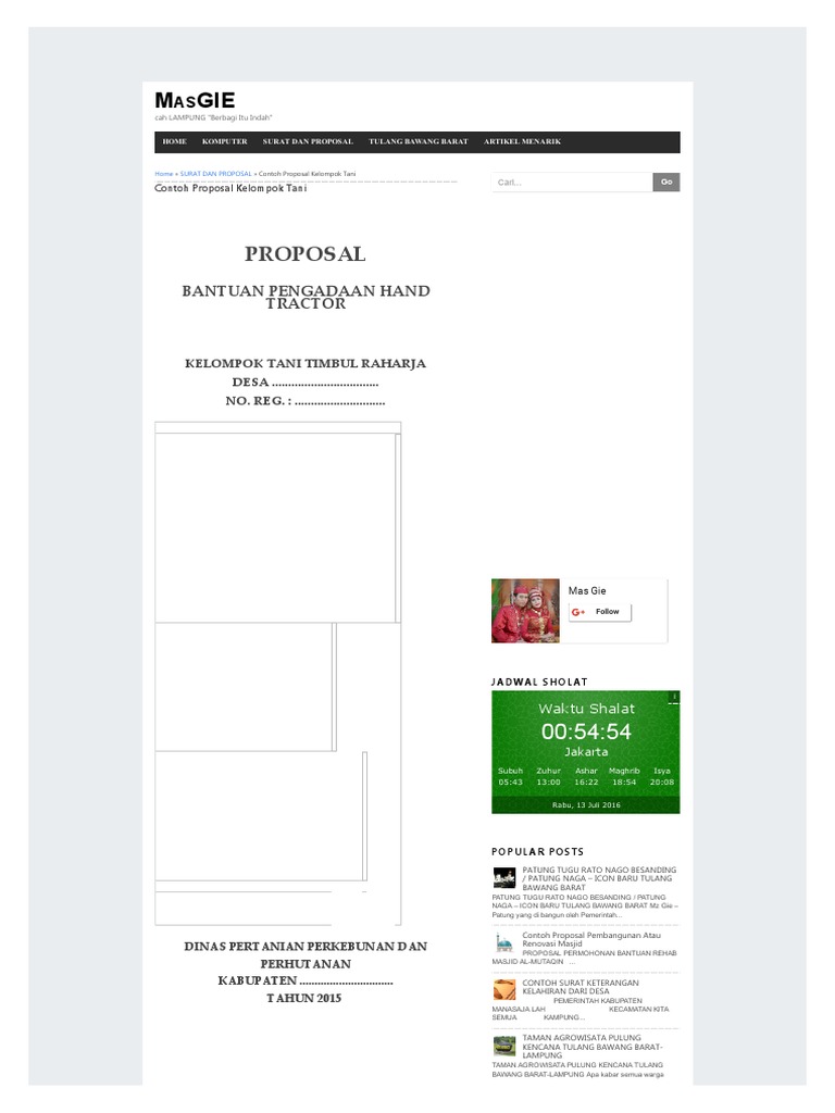 Contoh Proposal Kelompok Tani PDF | PDF