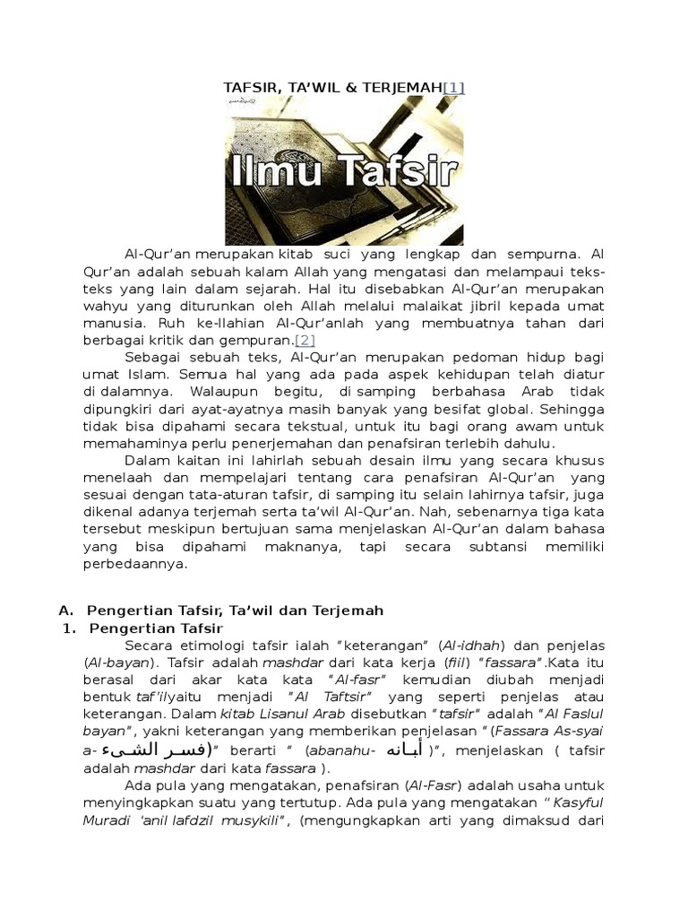 TAFSIR Takwil Dan Terjemah | PDF | Agama & Spiritualitas