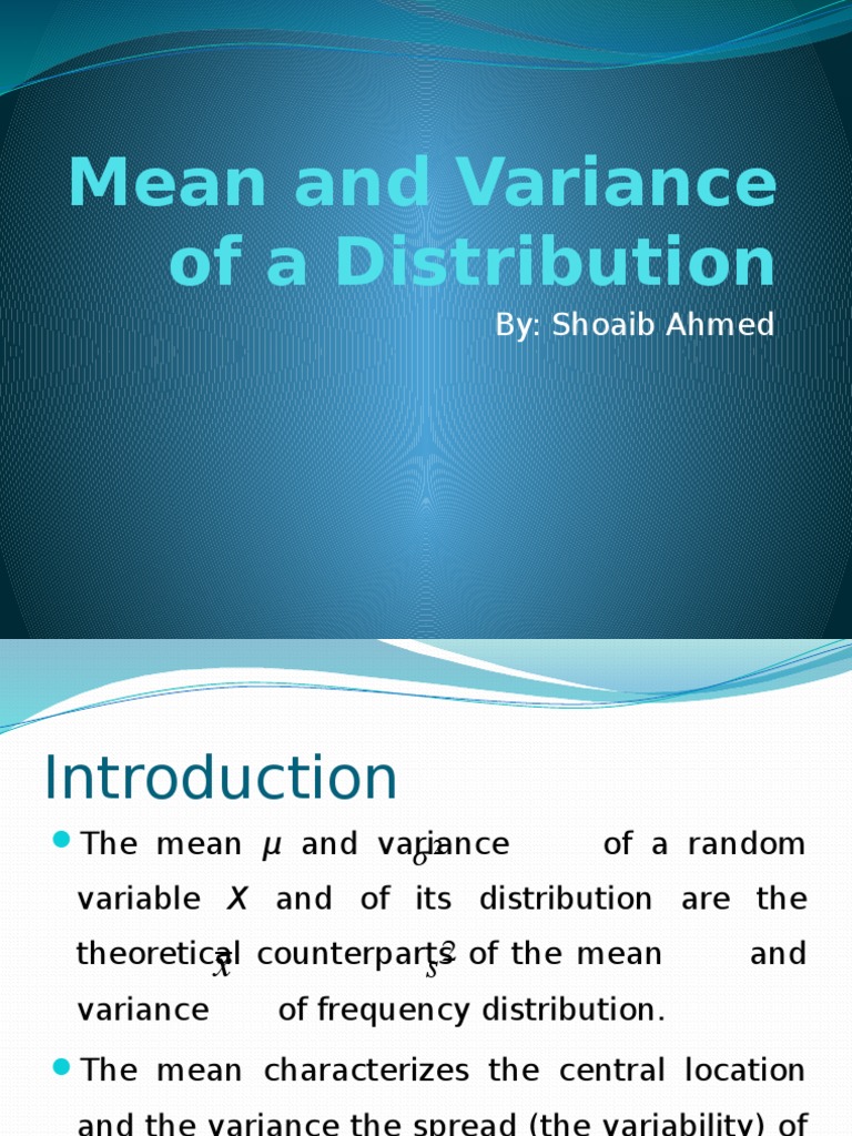 Mean, Variance & Expectation of Distributions | PDF | Probability ...