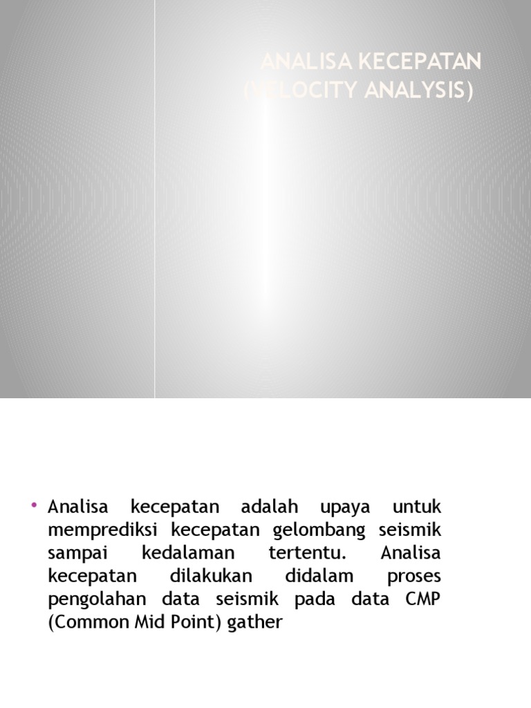 Velocity Analysis | PDF