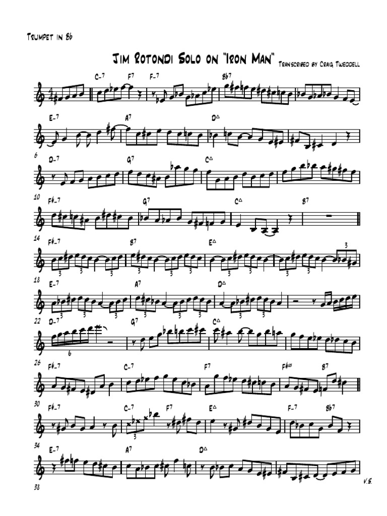 Iron Man Trumpet Solo Sheet Music | PDF