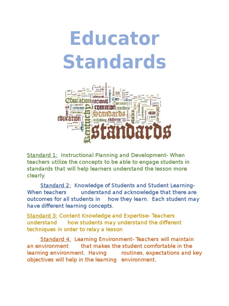 Educators Standards | PDF | Business
