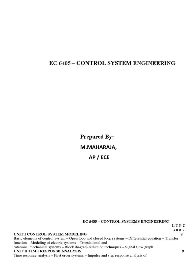 CTRL Sys | PDF | Control Theory | Torque