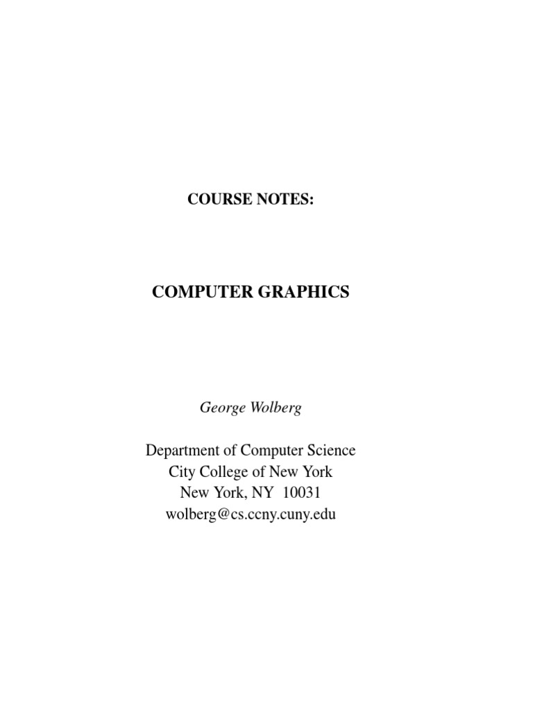 Computer Graphics: Course Notes | PDF | Computer Graphics | Shader