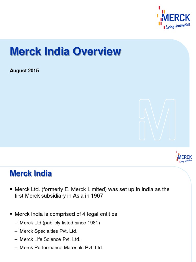 Merck India Company Presentation Tcm1613 140897 | PDF | Business