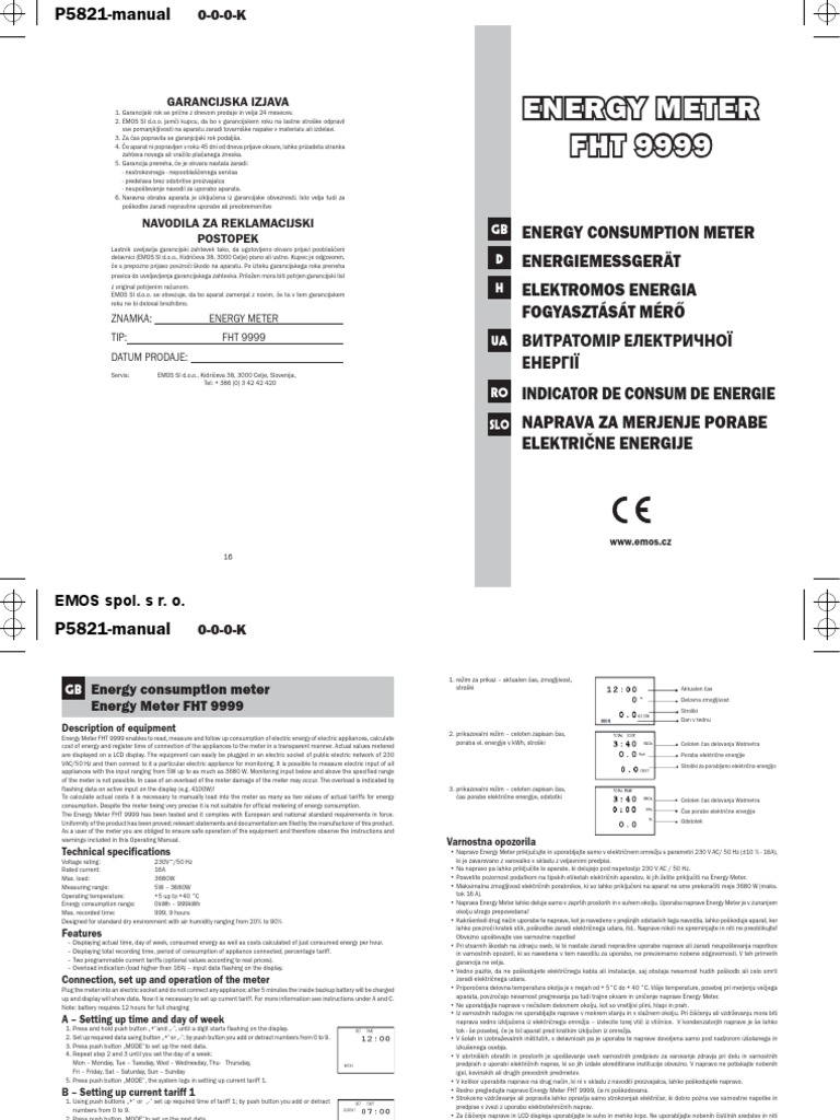 Energy Meter FHT 9999 | PDF