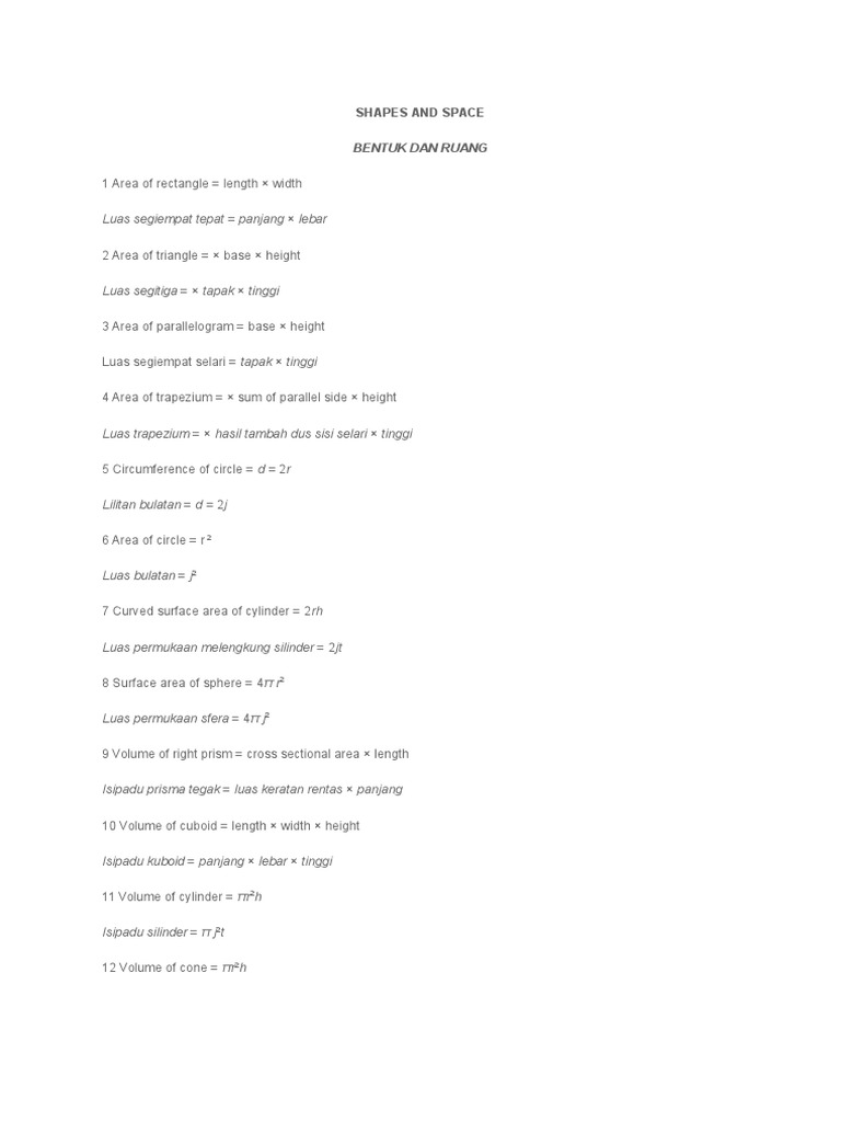 Rumus | PDF | Area | Geometric Measurement